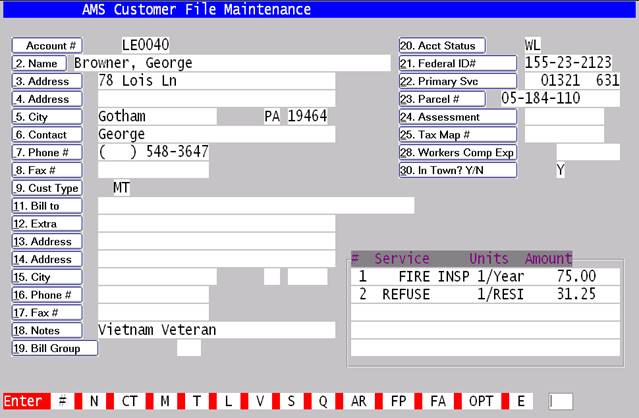 Customer Master File Maintenance – FYNSR